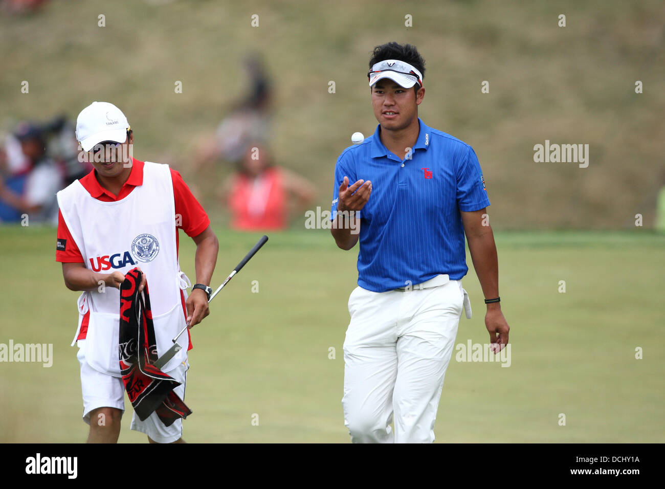 (R-L) Hideki Matsuyama (JPN), Daisuke Shindo, JUNE 16, 2013 - Golf : Hideki Matsuyama of Japan ...