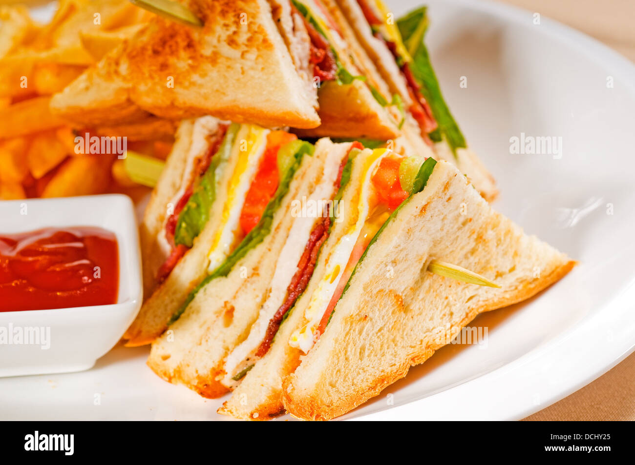 triple decker club sandwich Stock Photo - Alamy