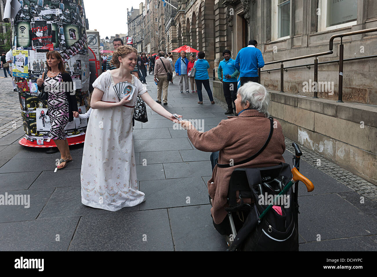 Handing out flyers.The Fringe. Edinburgh.Scotland Stock Photo - Alamy