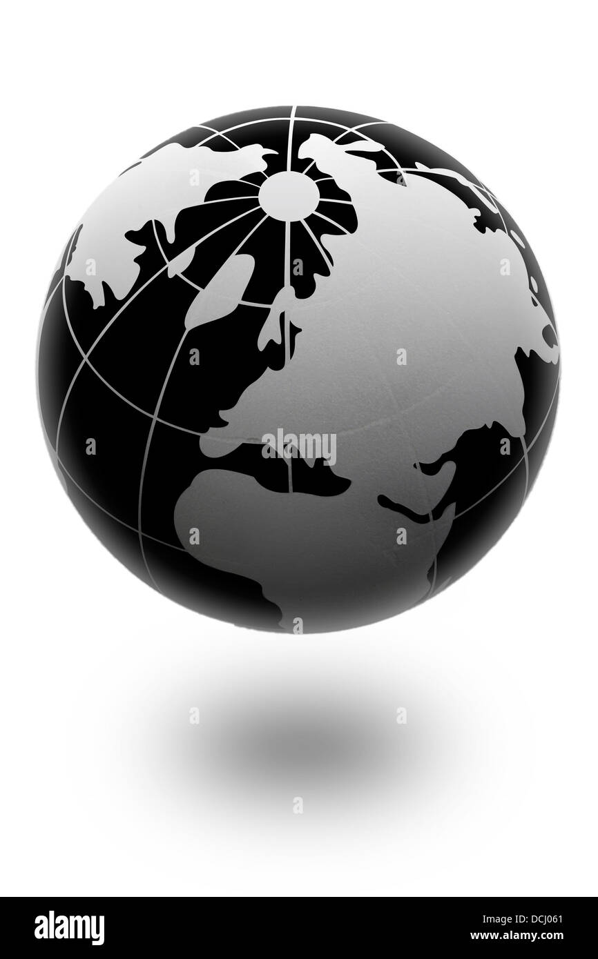 Earth globe planet in Black and White Stock Photos & Images - Alamy