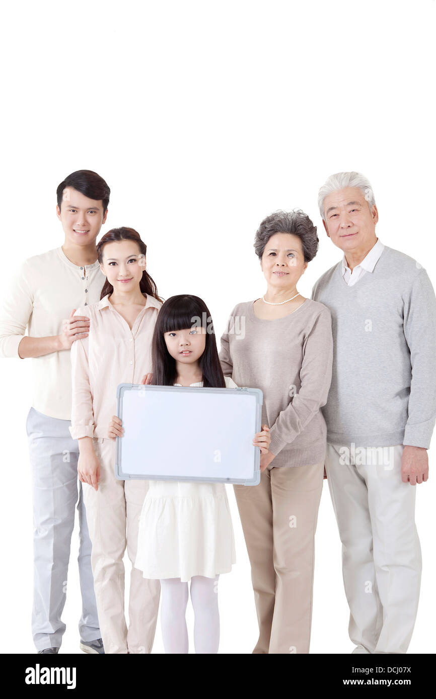 Happy family of five Stock Photo - Alamy