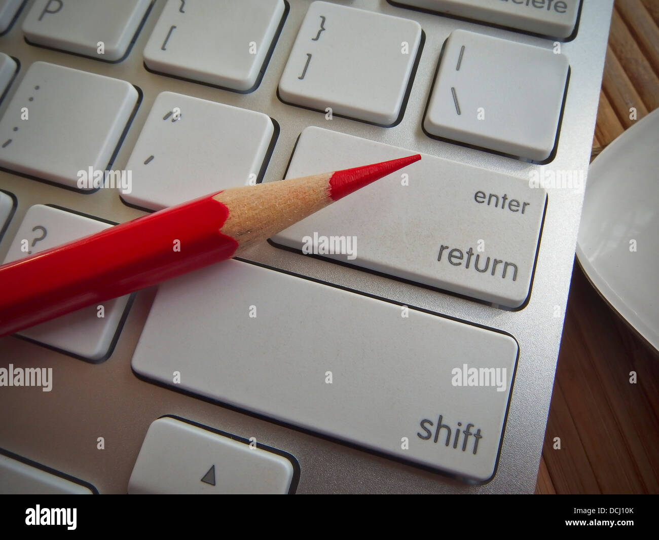 Pencil on computer keyboard hi-res stock photography and images - Alamy