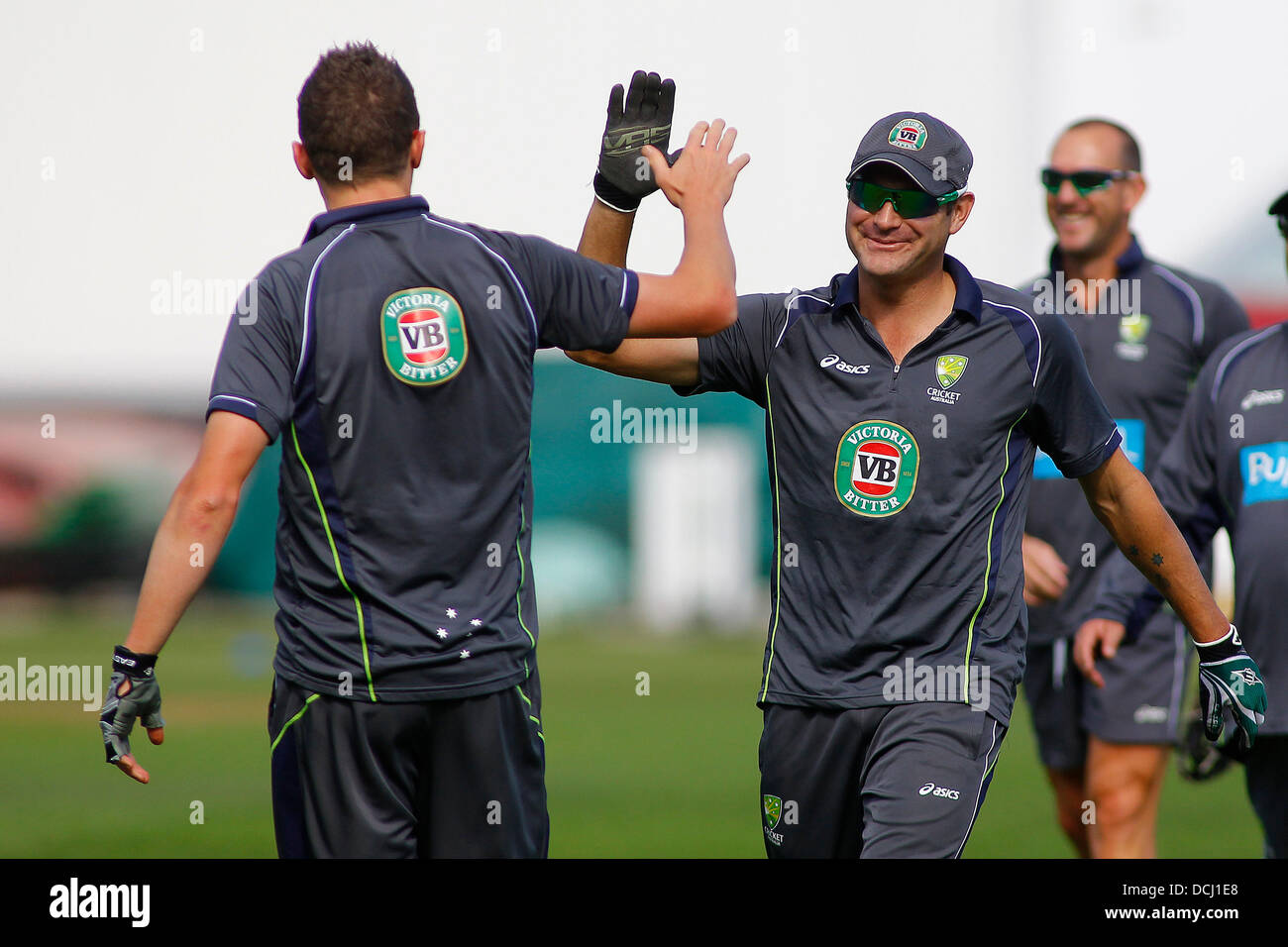 LONDON, ENGLAND - August 19: Peter Siddle and Ryan Harris during the ...