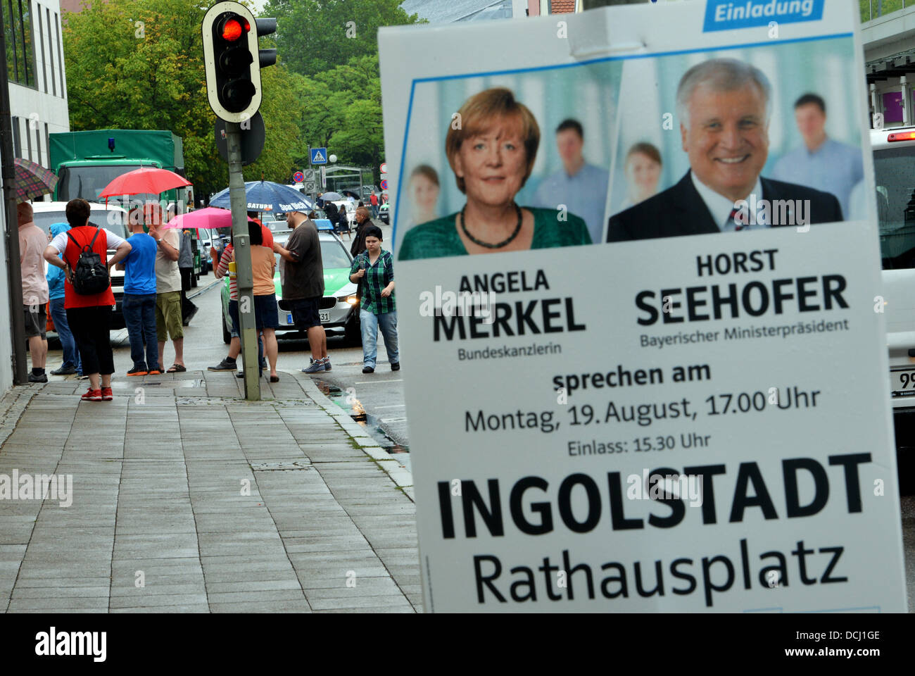 Ingolstadt, Germany. 19th Aug, 2013. A poster for an election campaign ...