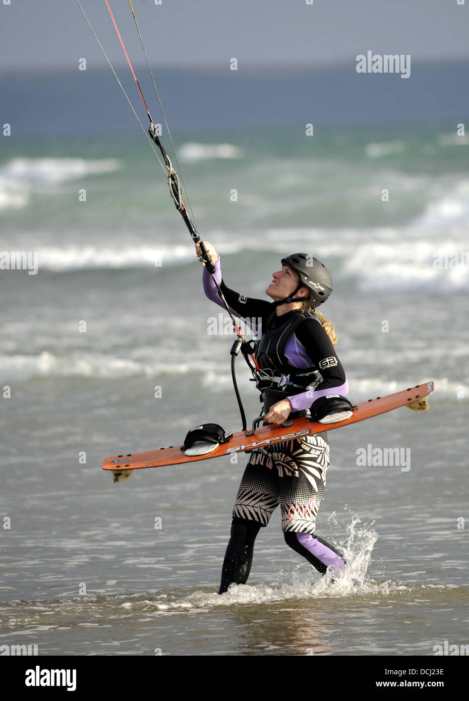 Kite Surfing, Newgale Beach, Wales Stock Photo - Alamy
