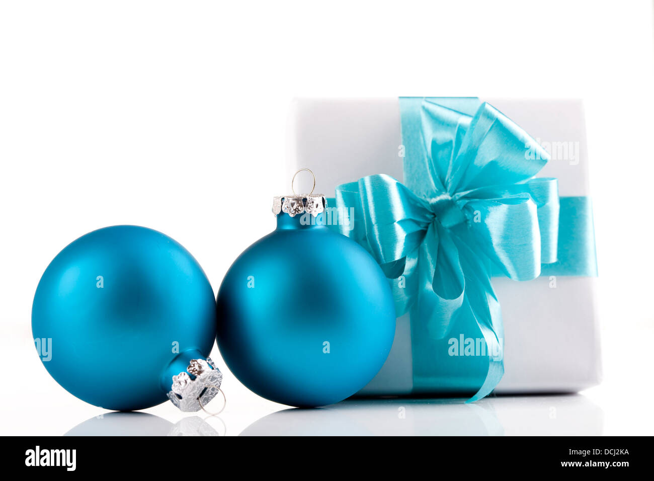 white and blue present Stock Photo - Alamy