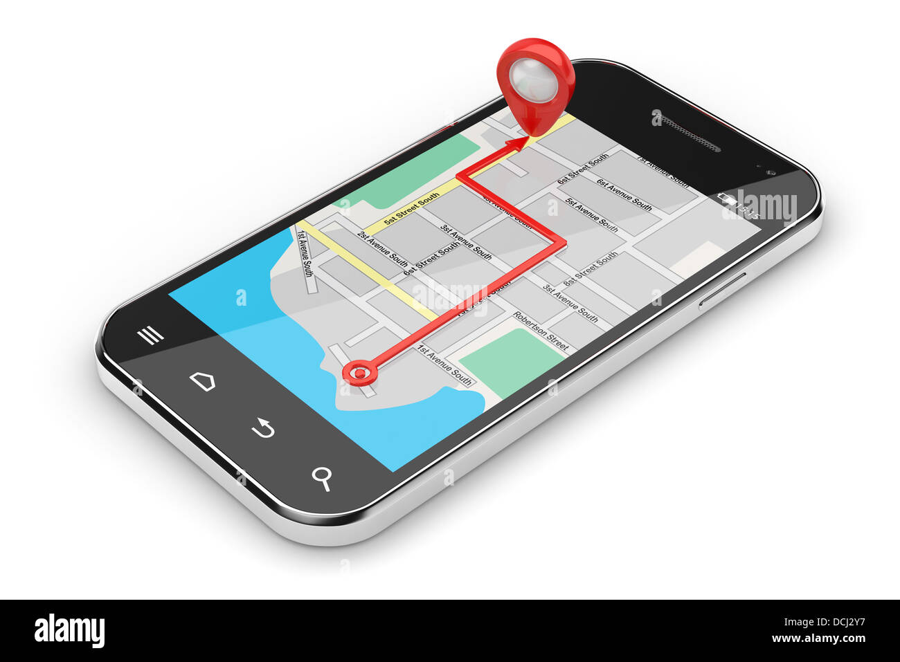 3d illustration of smartphone navigation concept isolated Stock Photo ...