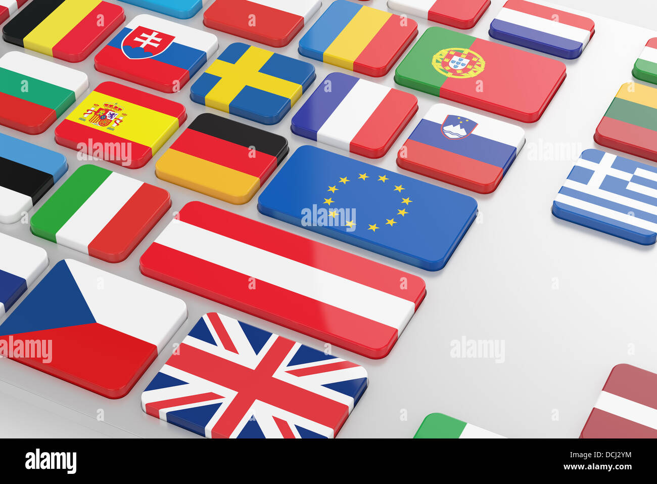 3d illustration of Europe concept. Computer keyboard Stock Photo - Alamy