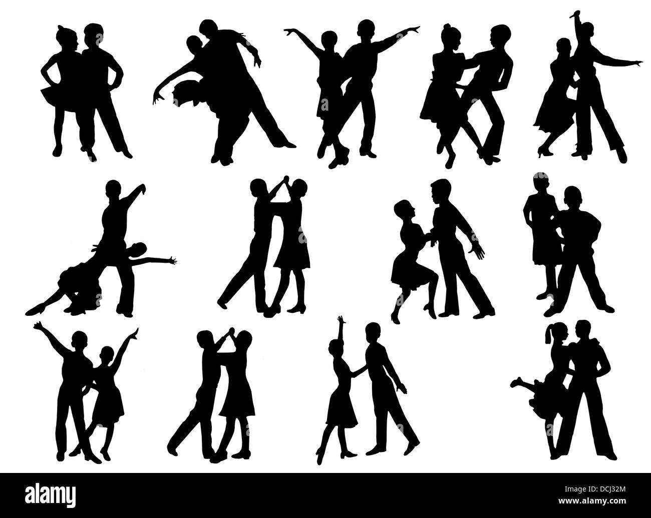 image of dancing people in different poses Stock Photo - Alamy