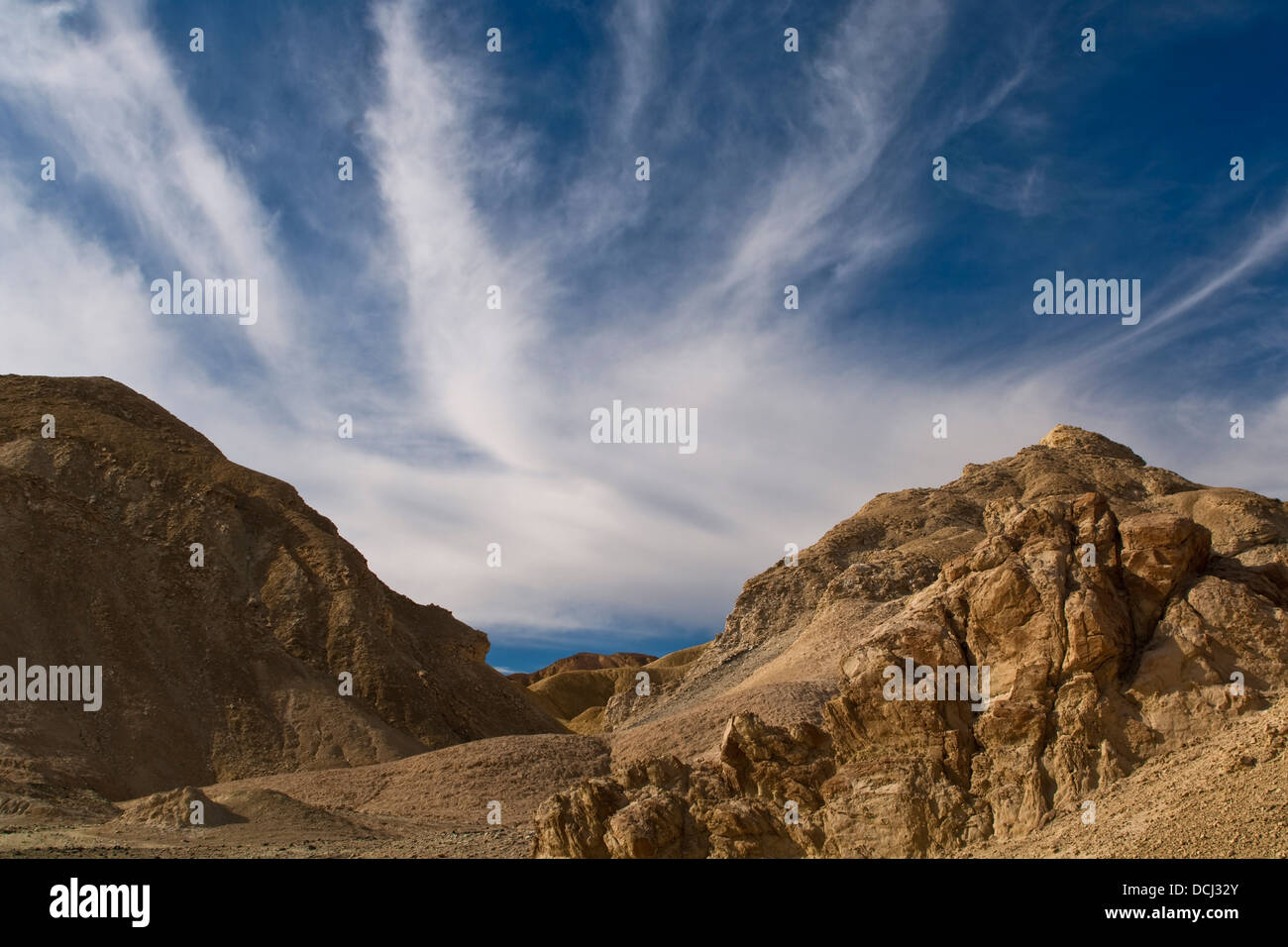 Cloud & Eroded hillside, Twenty Mule Team Canyon, Death Valley National ...