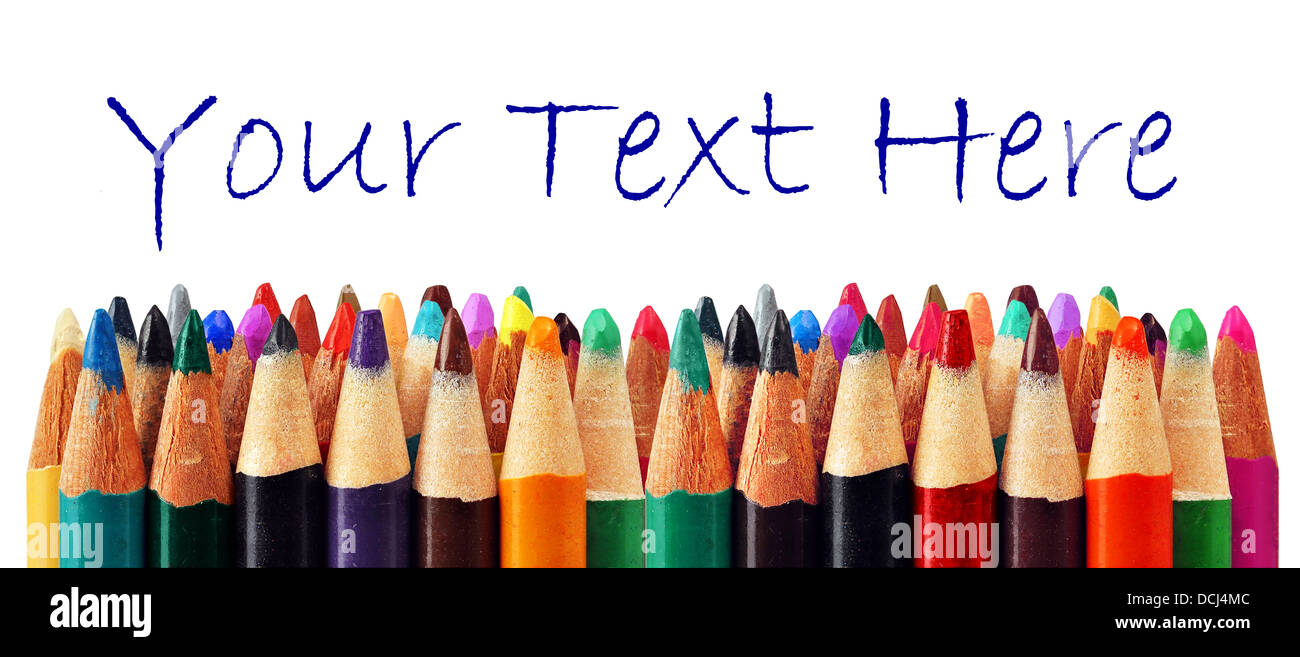 Colorful pencil border Stock Photo - Alamy