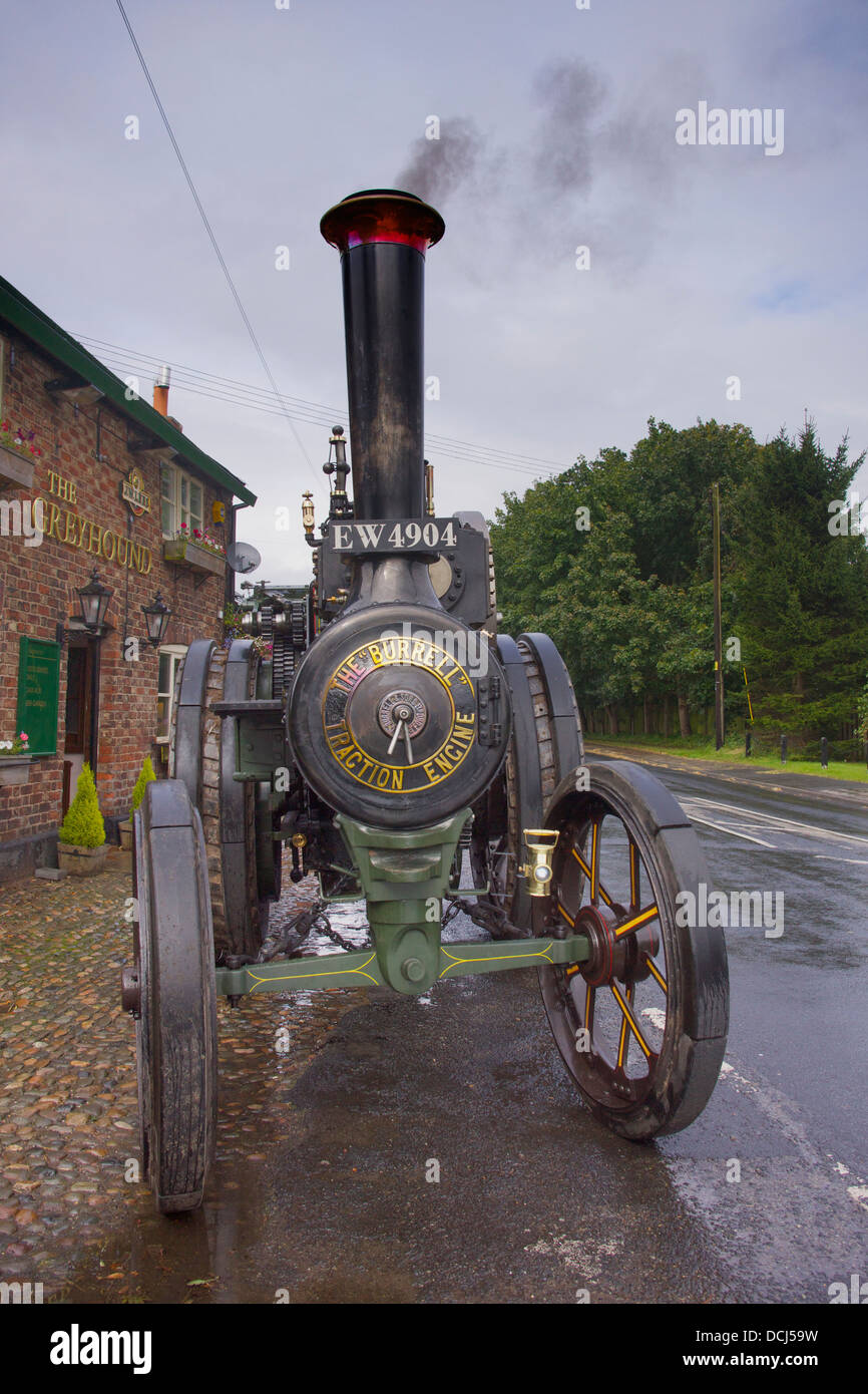 "The Burrell" a Steam Traction engine outside a Cheshire pub Stock ...