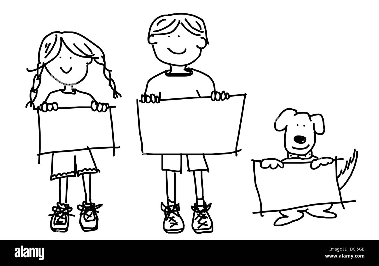 Black dog drawing hi-res stock photography and images - Alamy