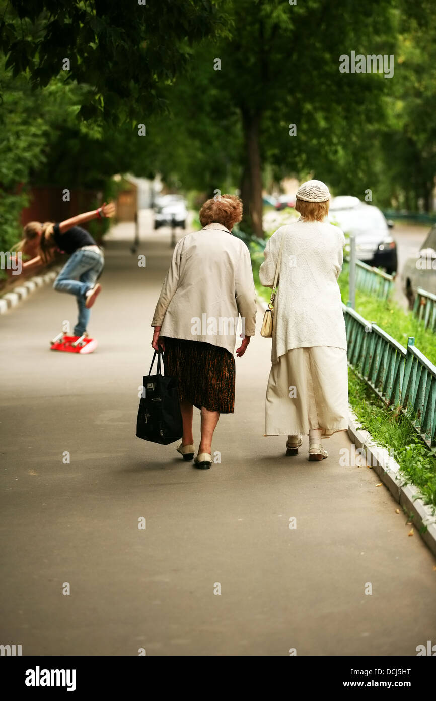 Two old women Stock Photo - Alamy