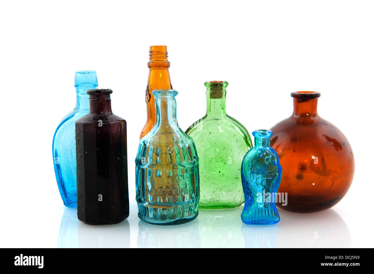 Old glass bottles Stock Photo - Alamy