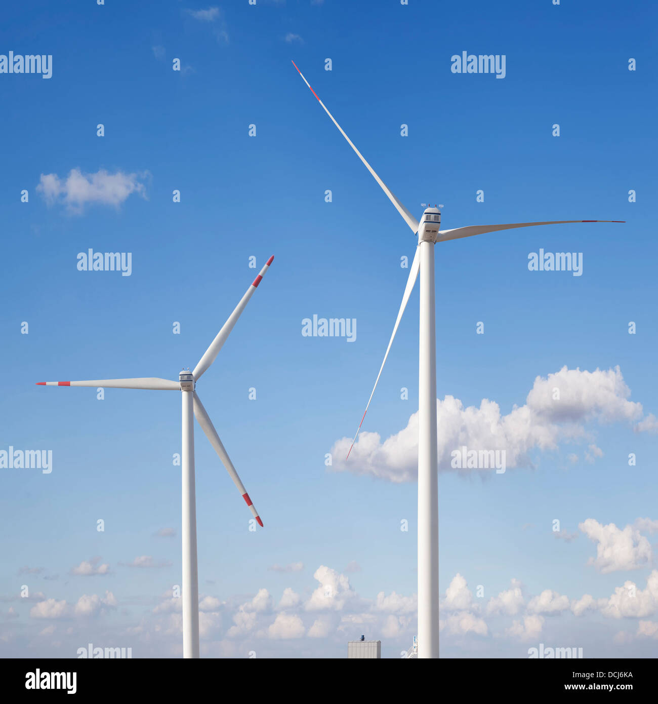 Windmills against a blue sky Stock Photo - Alamy