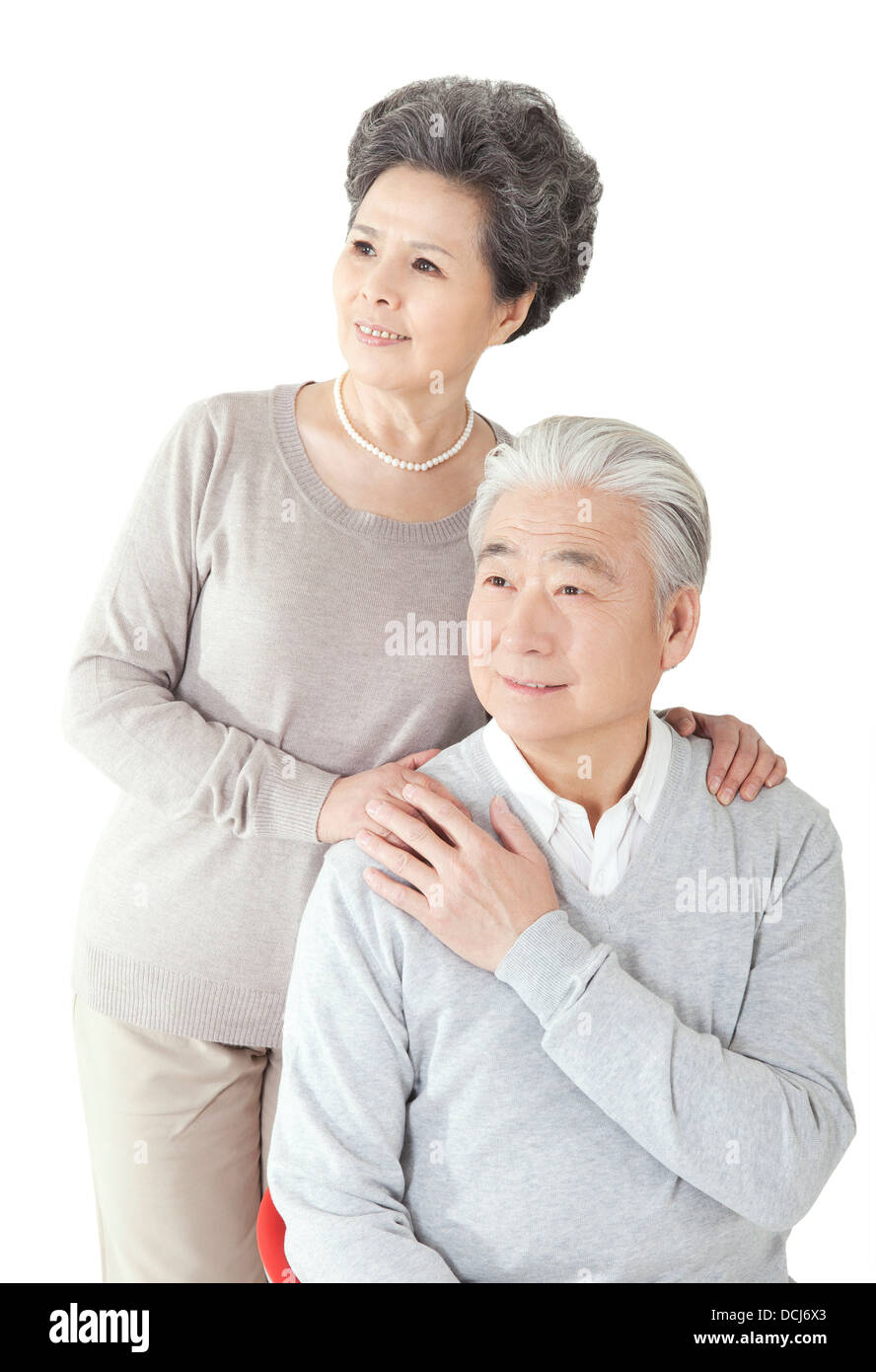 Oriental happy old couple Stock Photo - Alamy