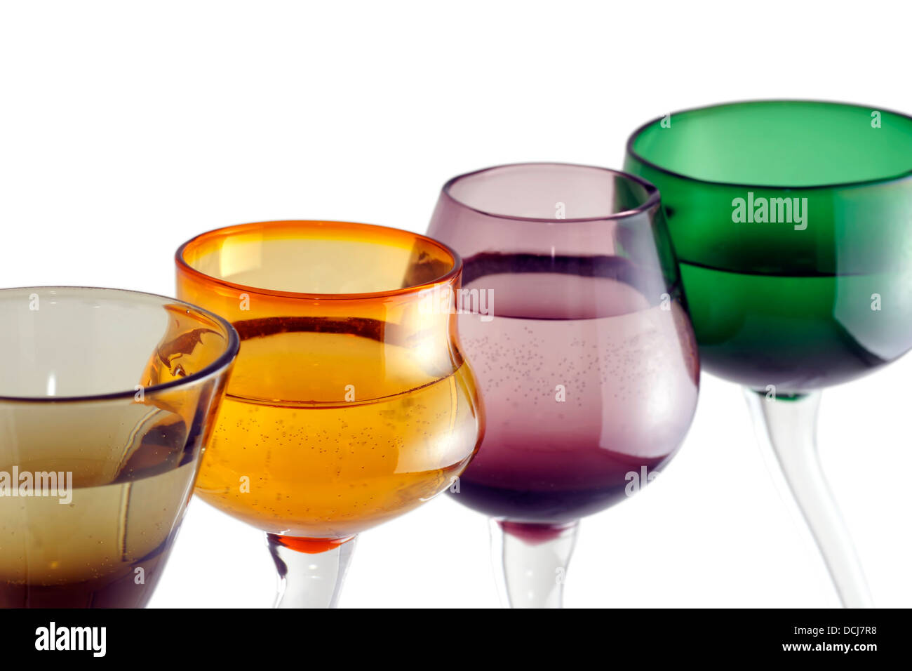 Colorful glasses in a row Stock Photo - Alamy