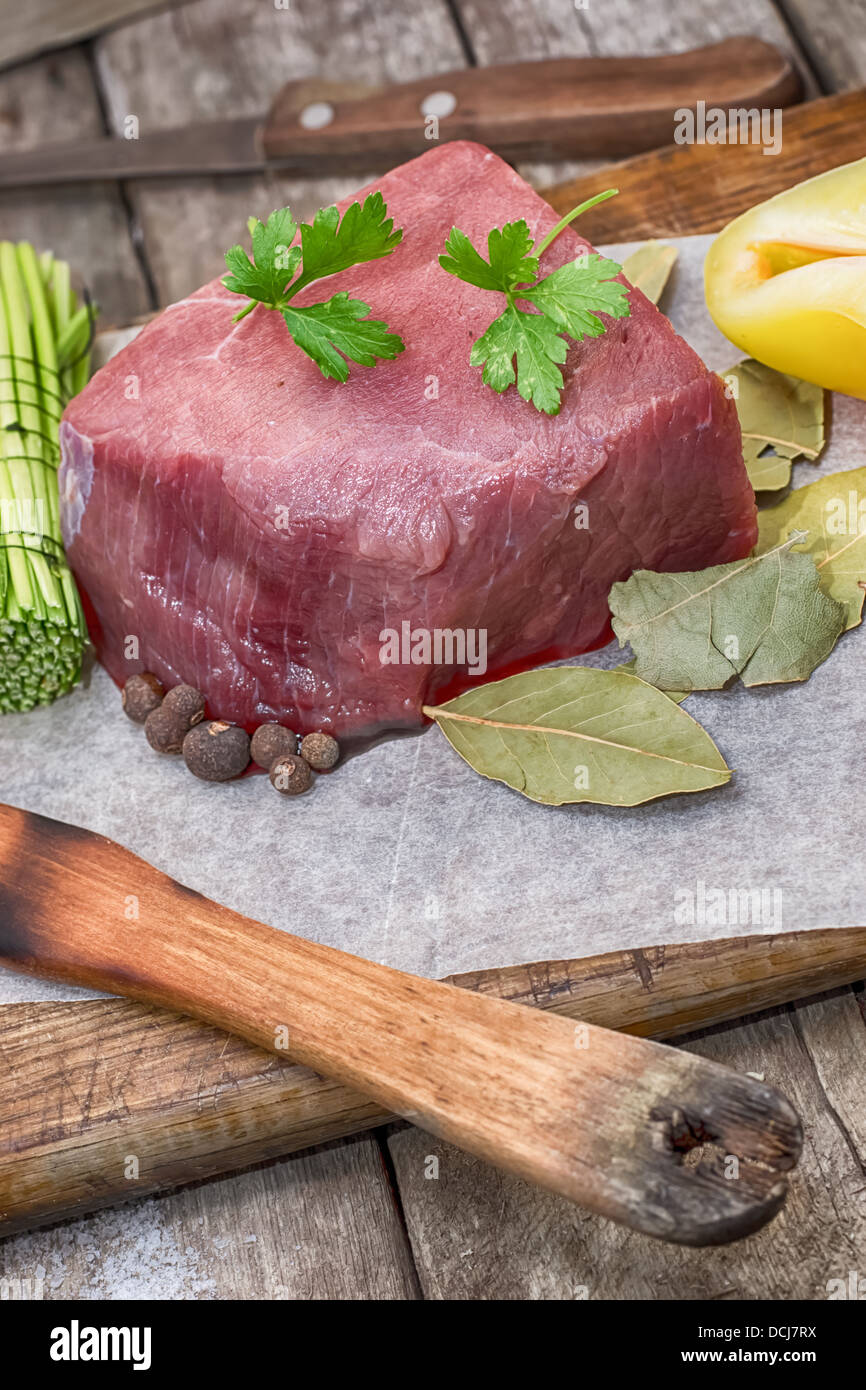 Meat a beef is fresh with blood Stock Photo - Alamy