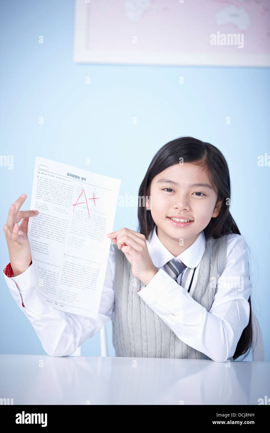 a student with A+ result on test Stock Photo - Alamy