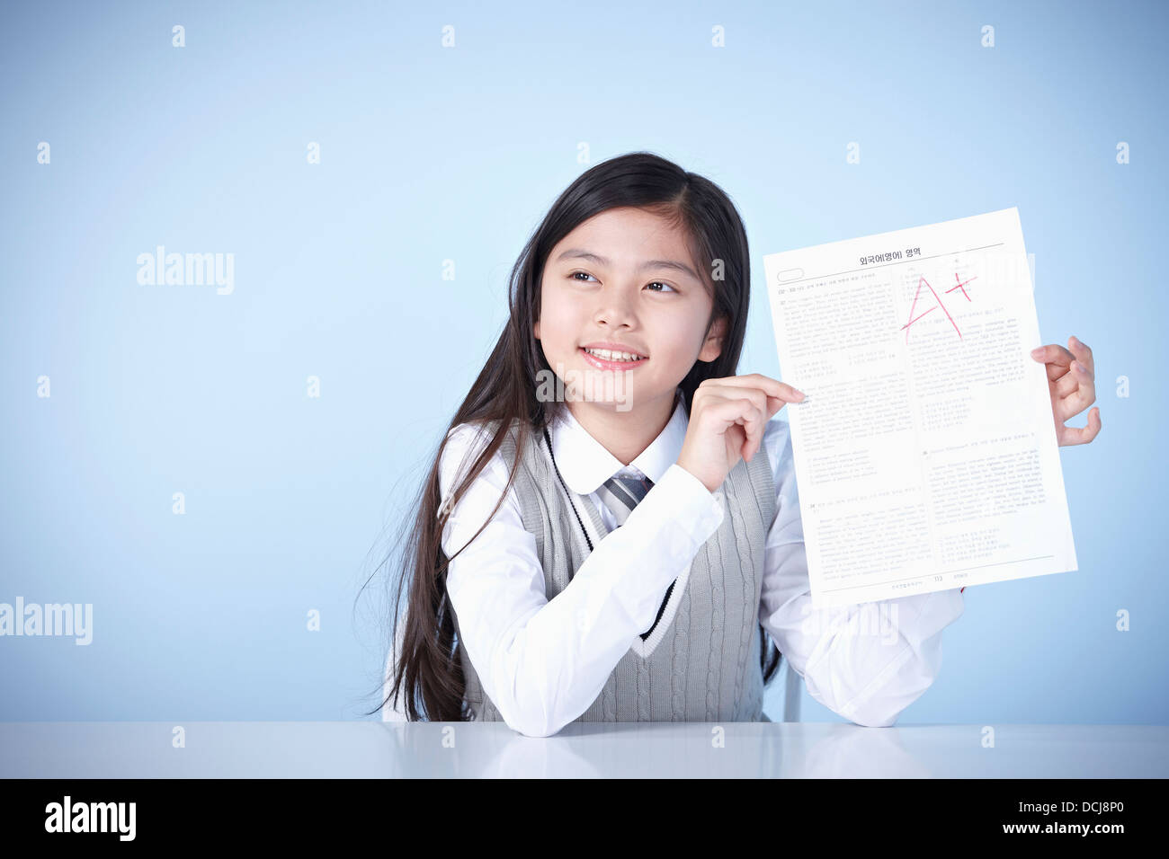 a student with A+ result on test Stock Photo - Alamy