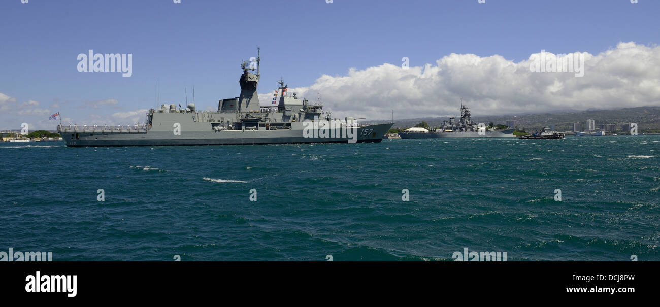 The Royal Australian Navy frigate HMAS Perth (FFGHM 157) arrives in ...