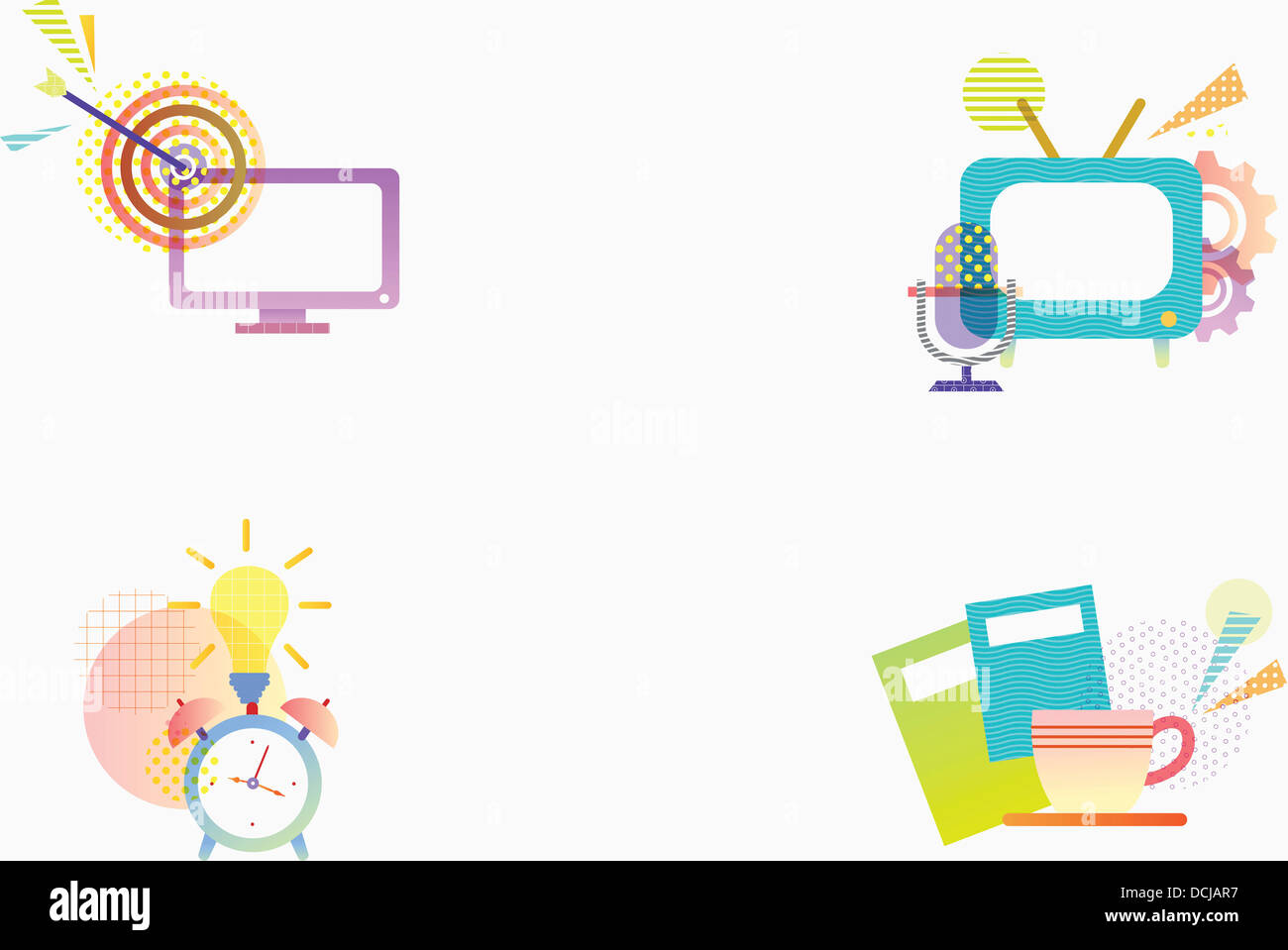 colourful illustration set Stock Photo - Alamy