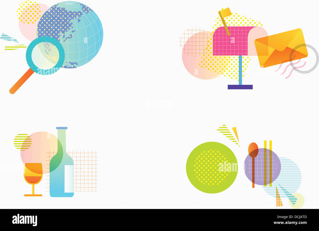 colourful illustration set Stock Photo - Alamy