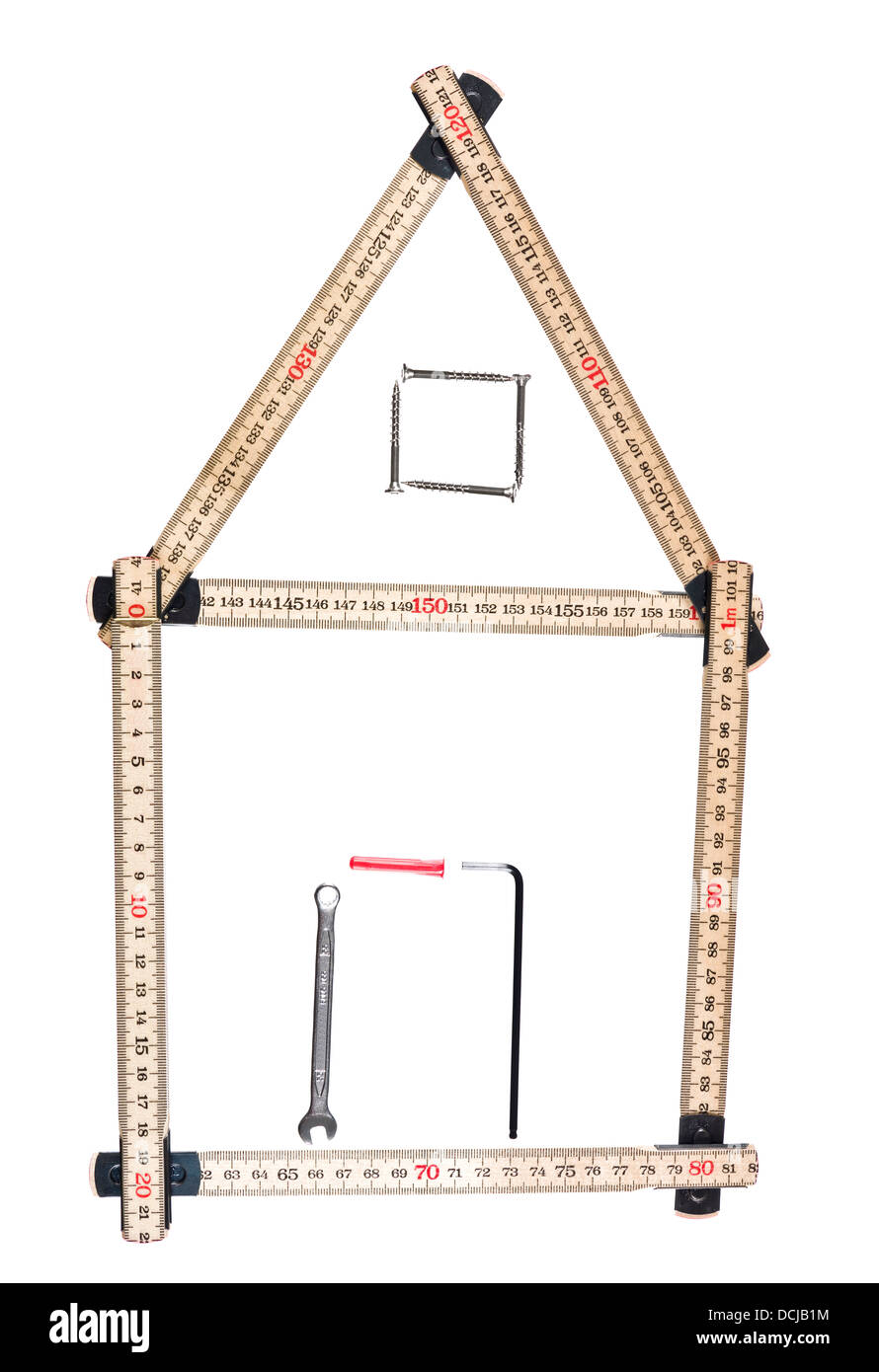 House made of a folding ruler Stock Photo - Alamy