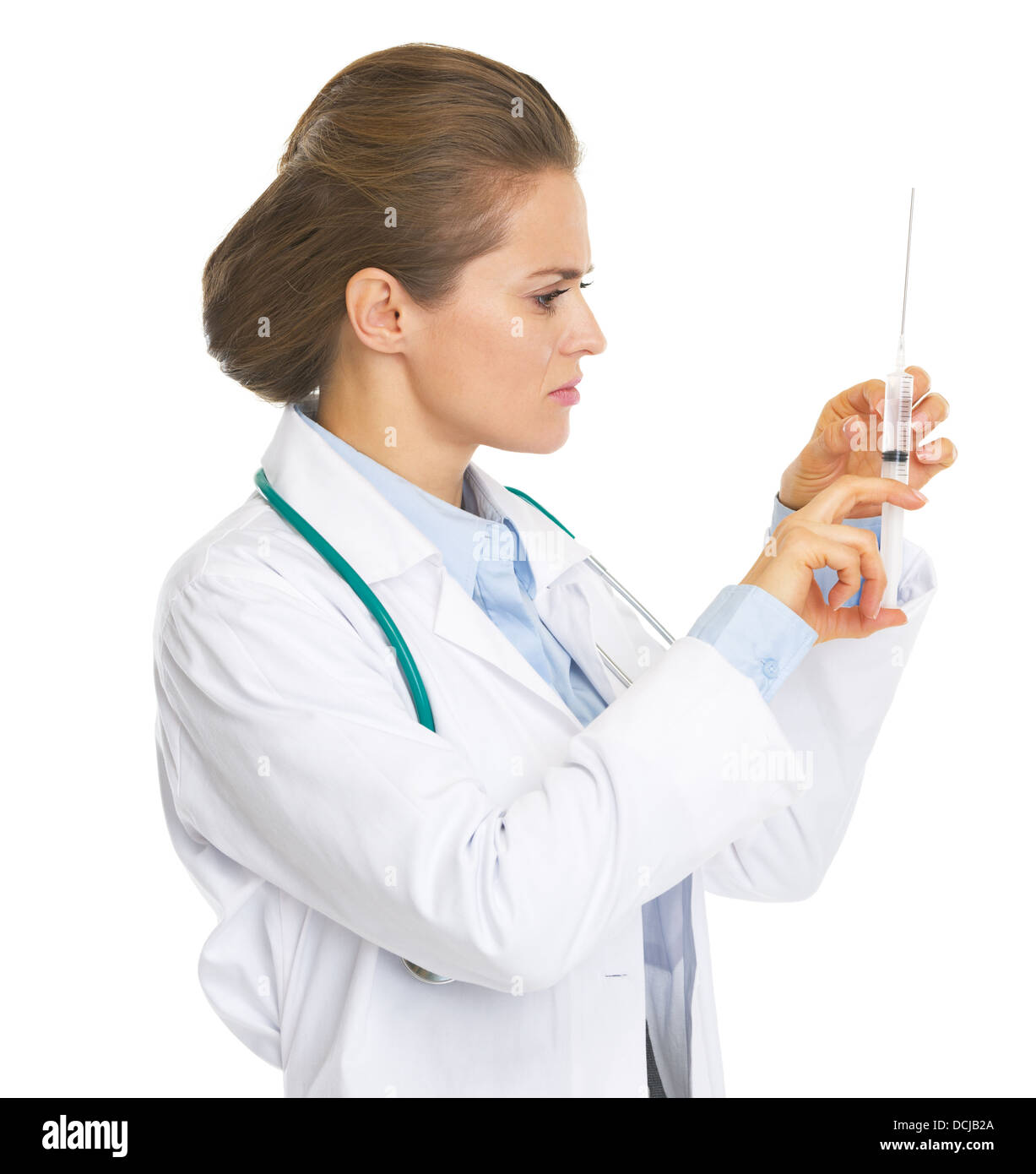 Doctor woman with syringe Stock Photo - Alamy
