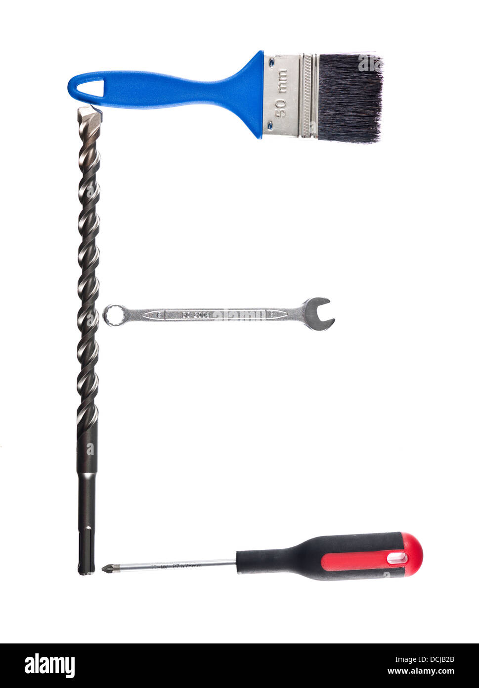 Letter 'E' made of tools Stock Photo - Alamy