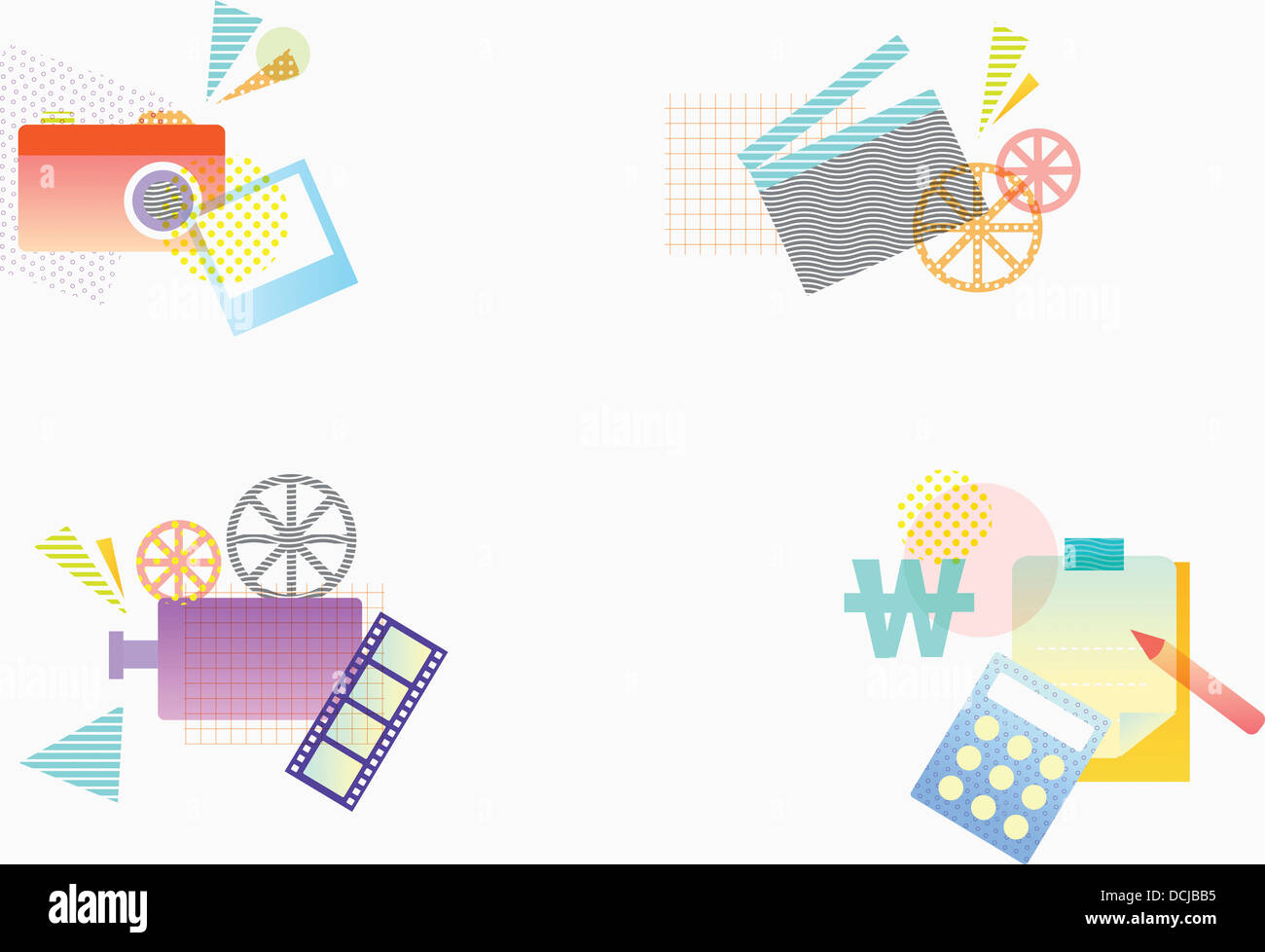 colourful illustration set Stock Photo - Alamy