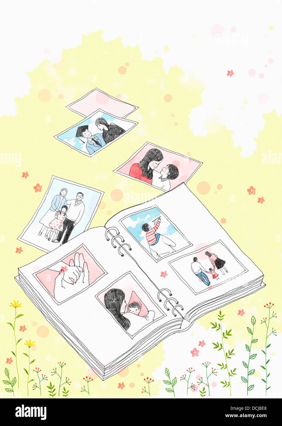 illustration of family album Stock Photo - Alamy