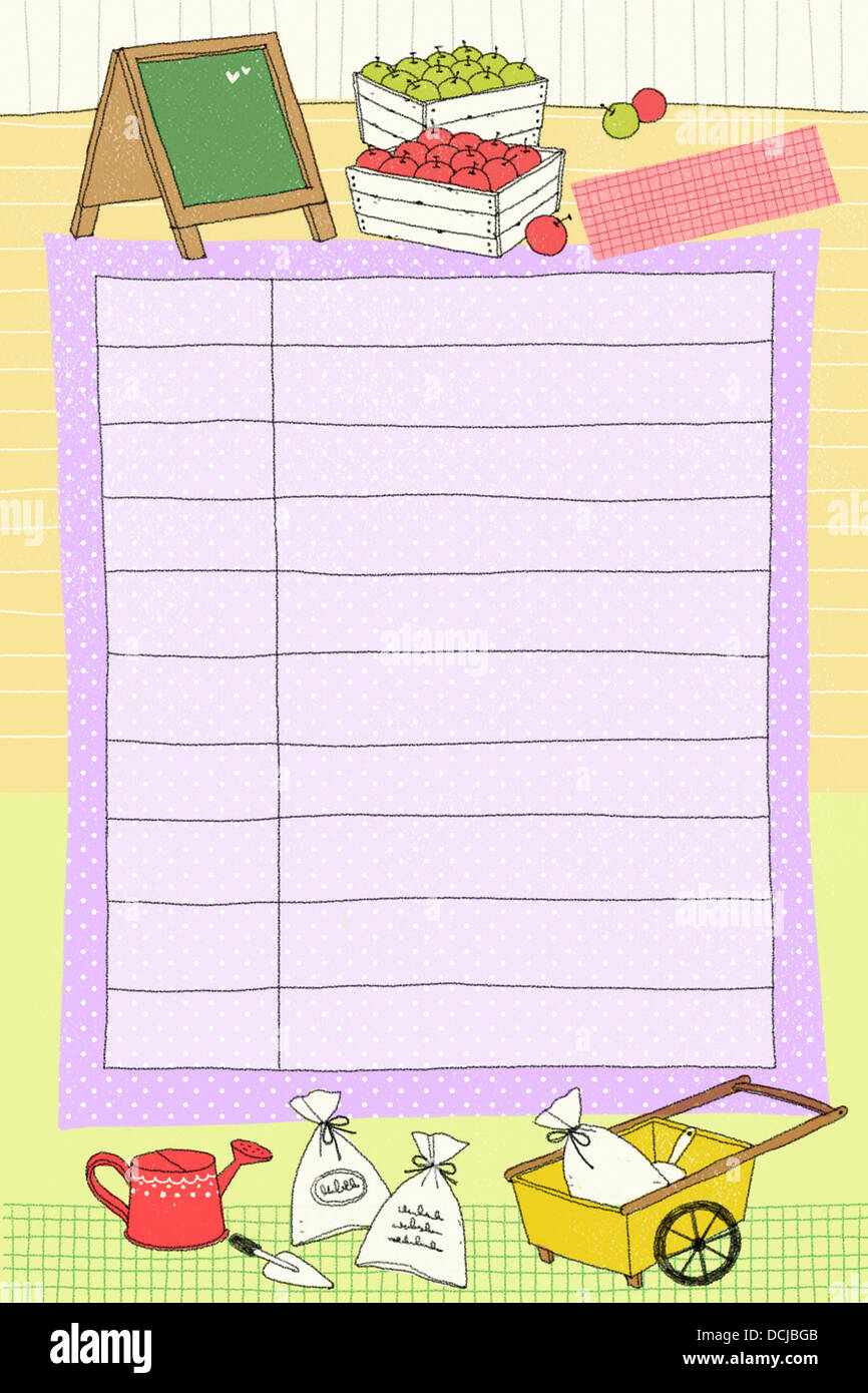 illustration of diary template featuring note page Stock Photo - Alamy