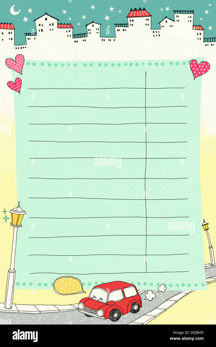 illustration of diary template featuring note page Stock Photo - Alamy