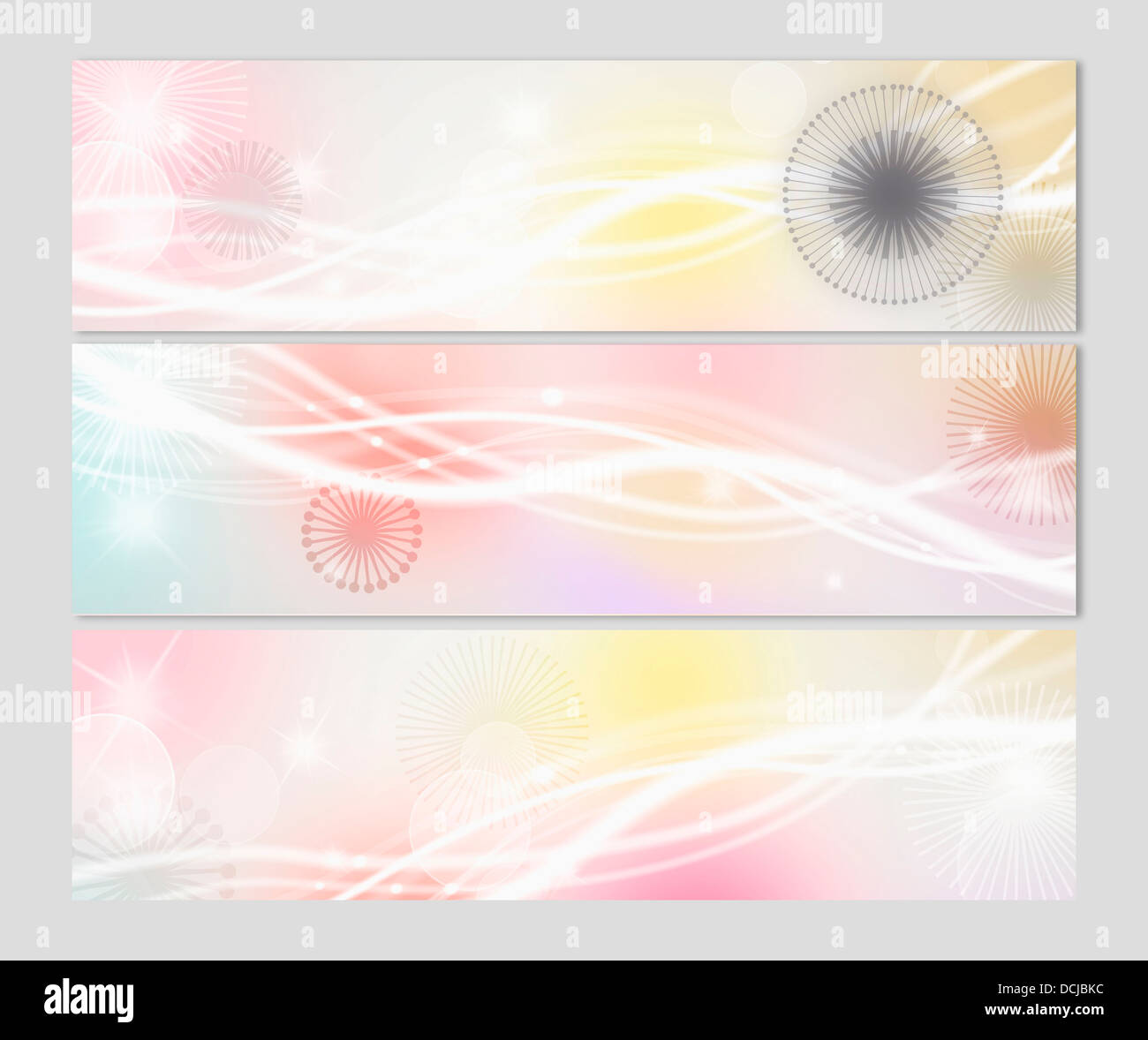 illustration of cards with different color shapes and lines Stock Photo ...