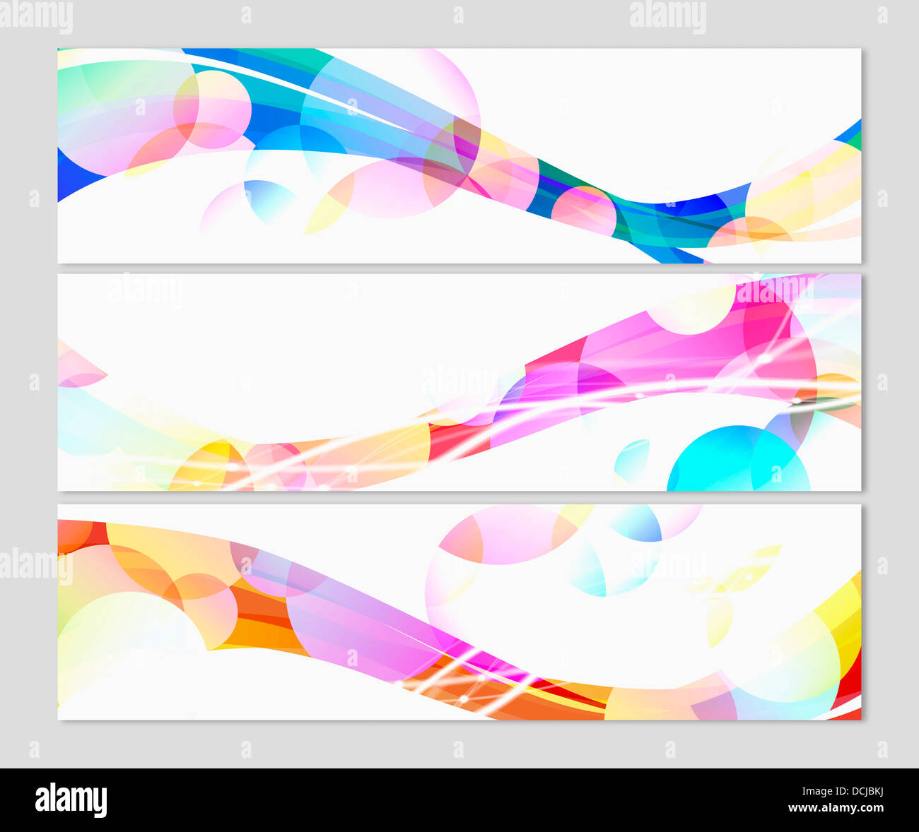 illustration of cards with different color lines and circles Stock ...