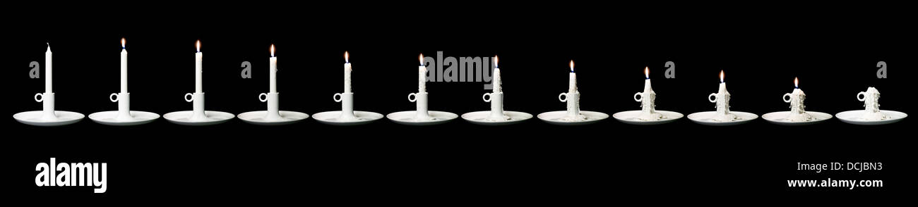 White candle burning yellow Black and White Stock Photos & Images - Alamy