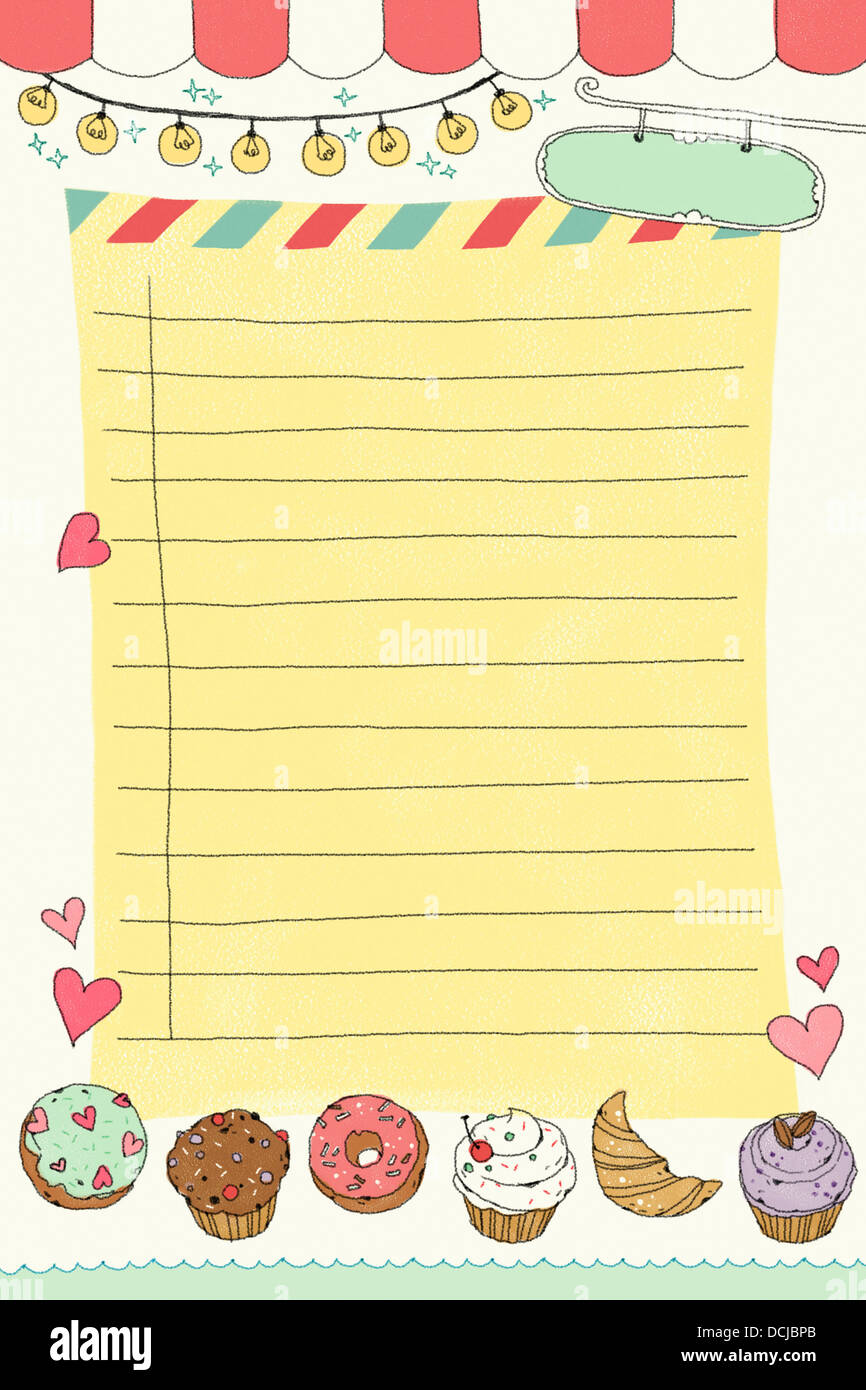 illustration of diary template featuring note page Stock Photo - Alamy