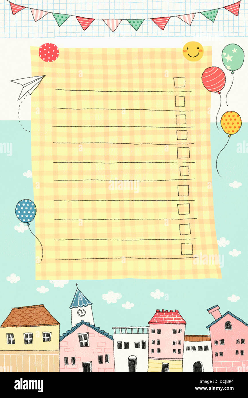 illustration of diary template featuring to do list Stock Photo - Alamy