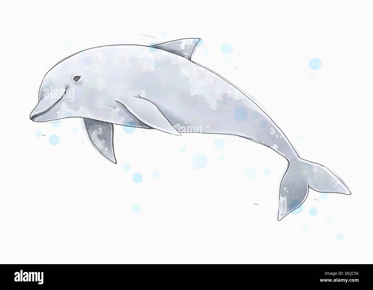illustration painting of dolphin Stock Photo - Alamy