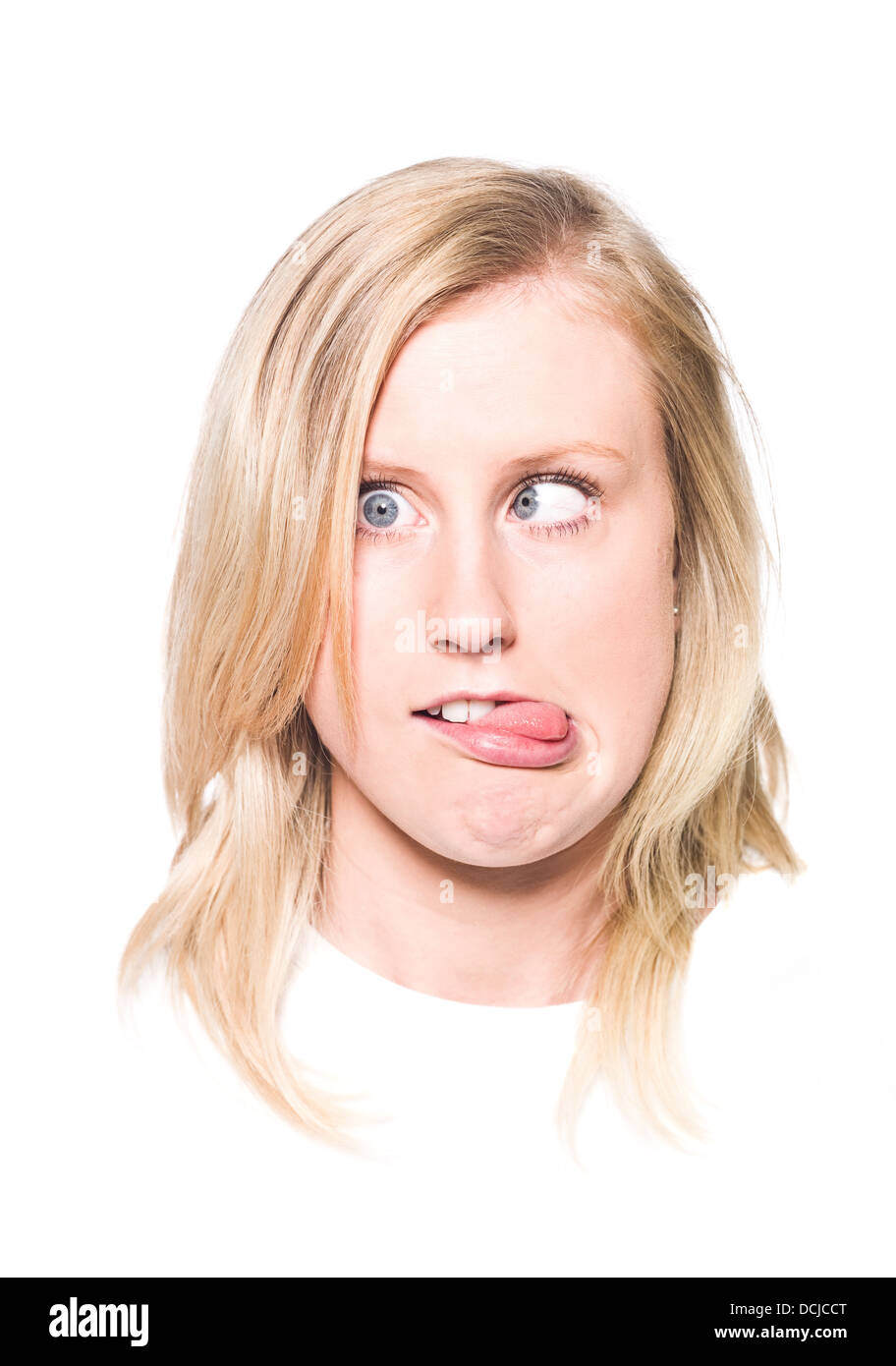 Girl making a funny face Stock Photo - Alamy