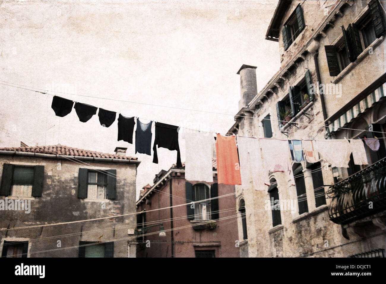 artwork in retro style, Venice, Italy Stock Photo - Alamy