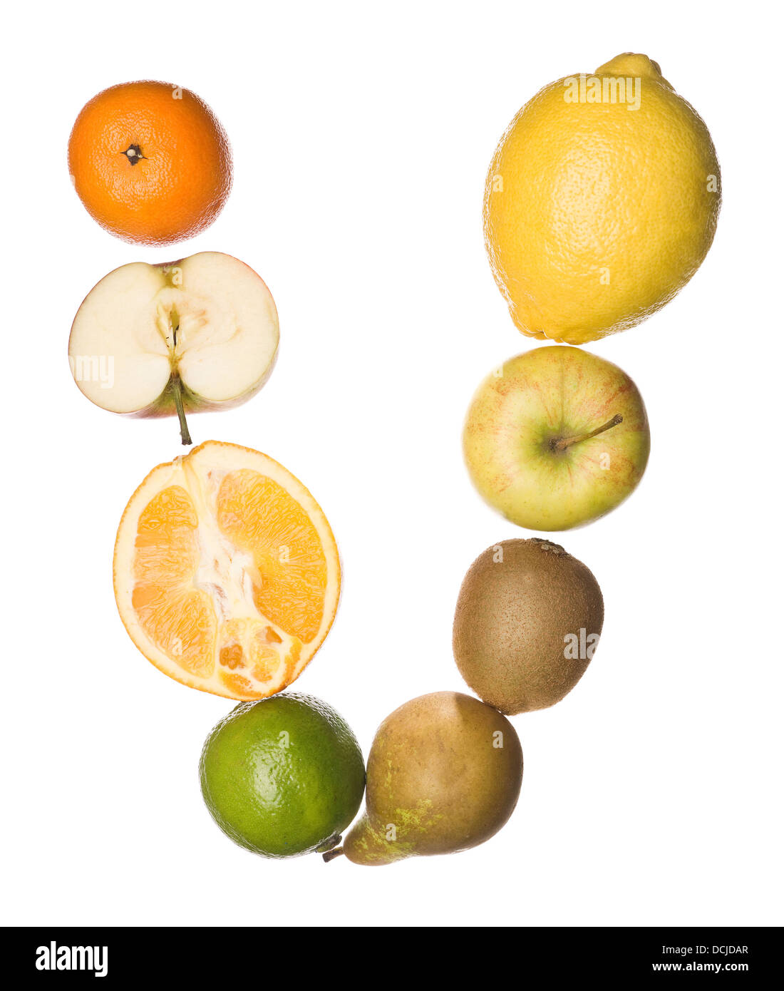 The letter 'V' made out of fruit Stock Photo - Alamy
