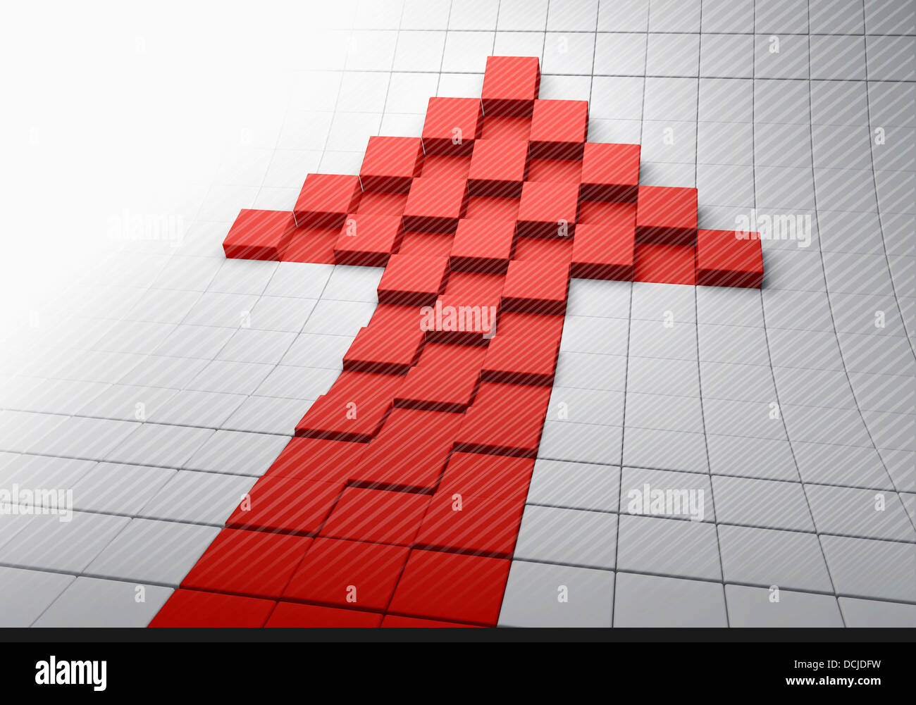 a red arrow on a white base Stock Photo - Alamy