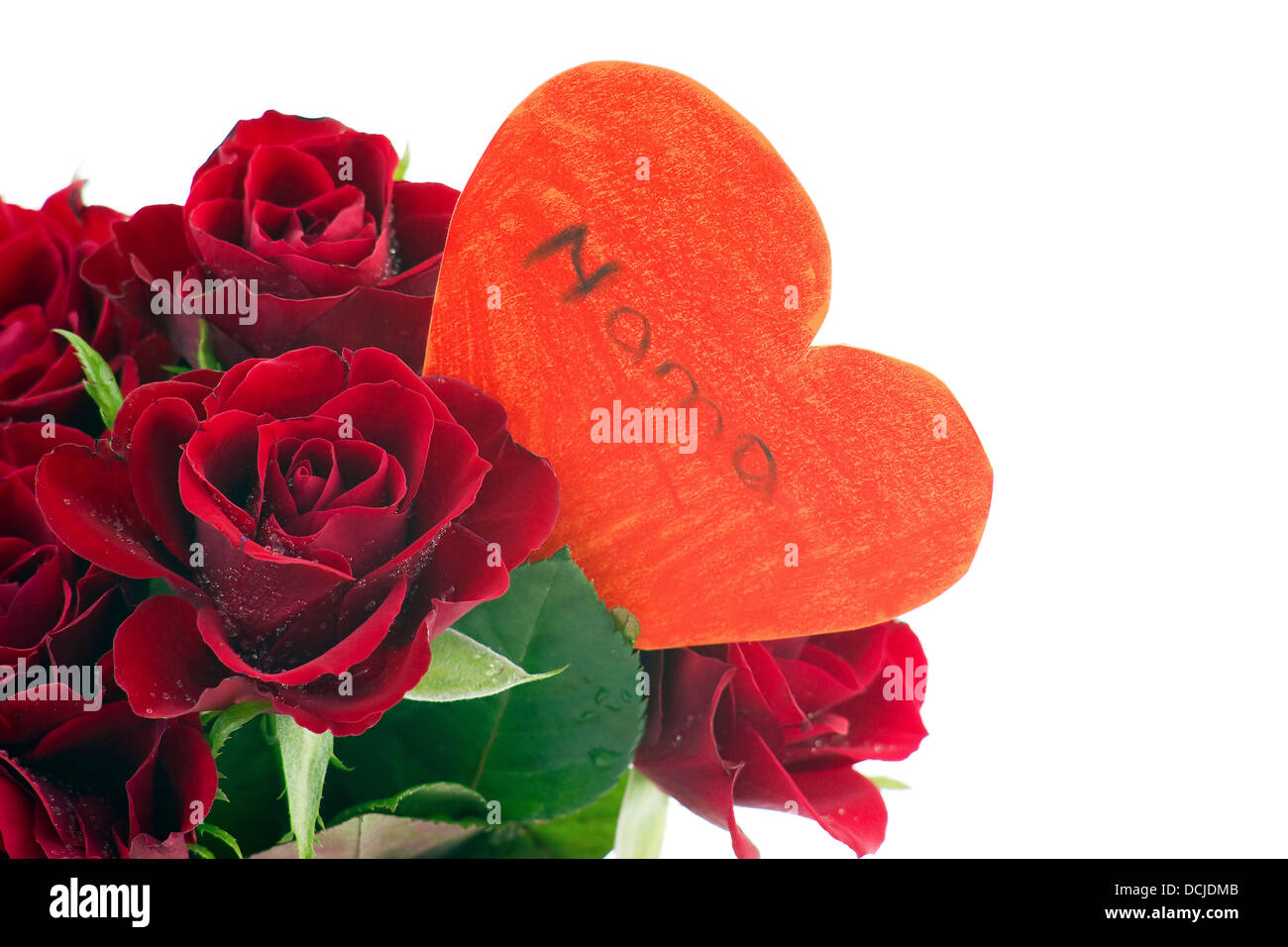 red roses and heart Stock Photo - Alamy