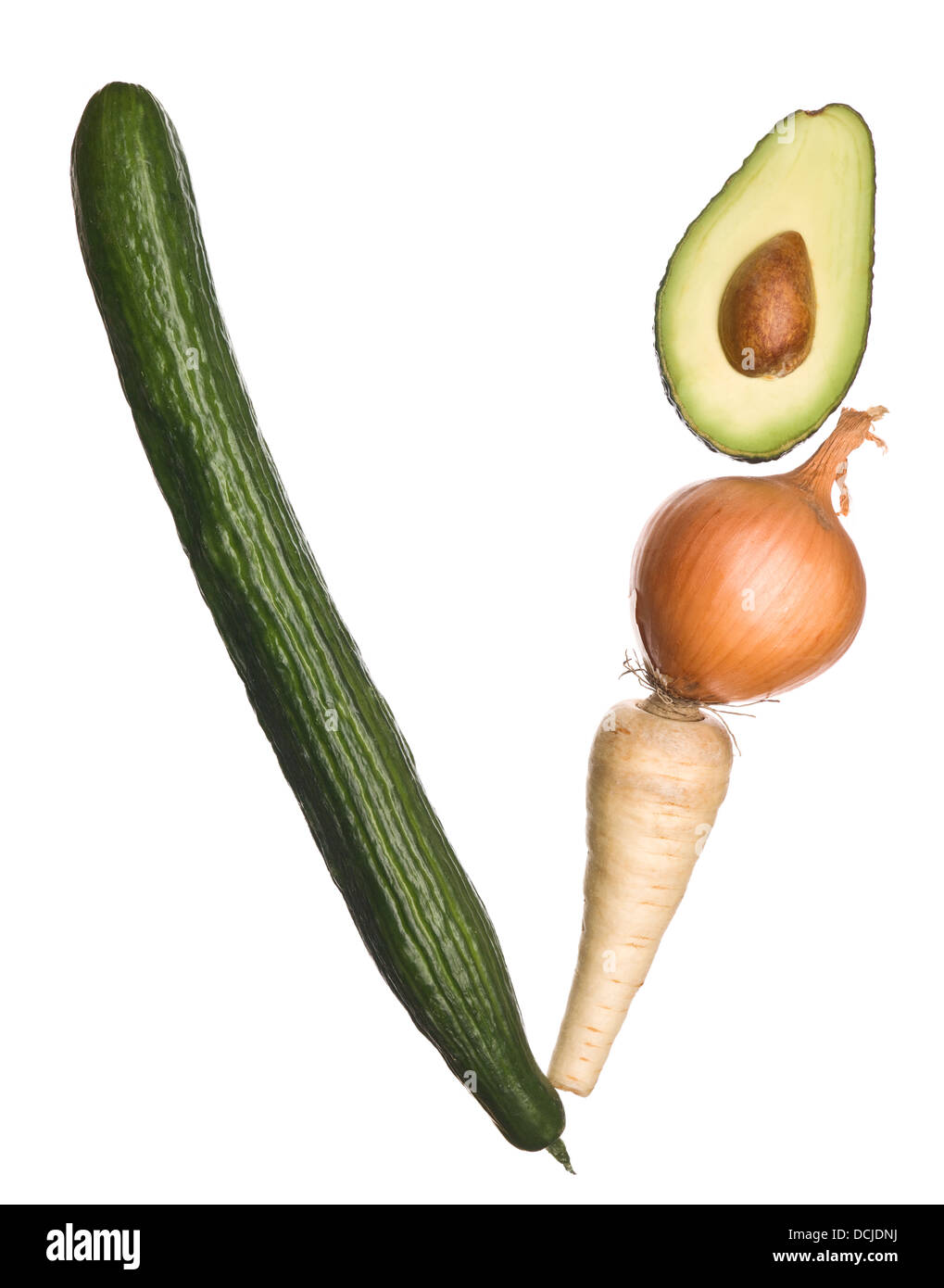 The letter 'V' made out of vegetables Stock Photo - Alamy