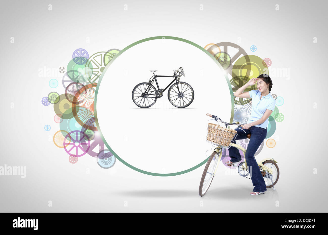 letter template featuring bicycle Stock Photo - Alamy