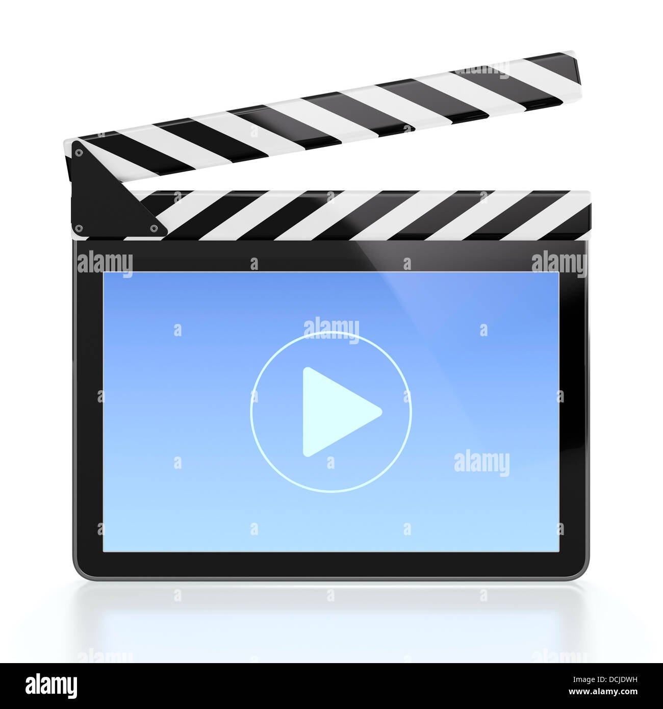 3D illustration of movie player icon in form of computer screen Stock ...