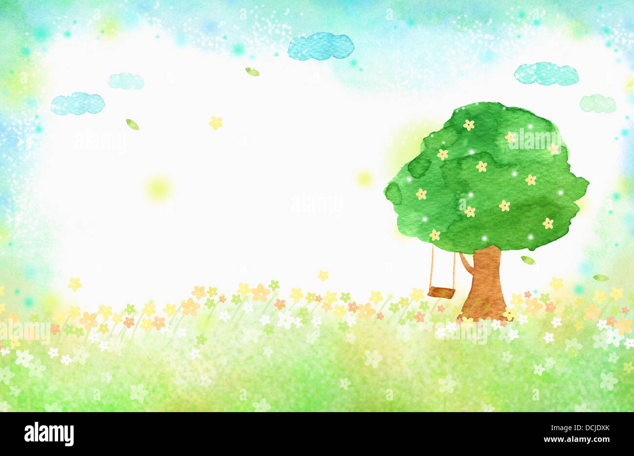 illustration of letter template featuring tree Stock Photo - Alamy